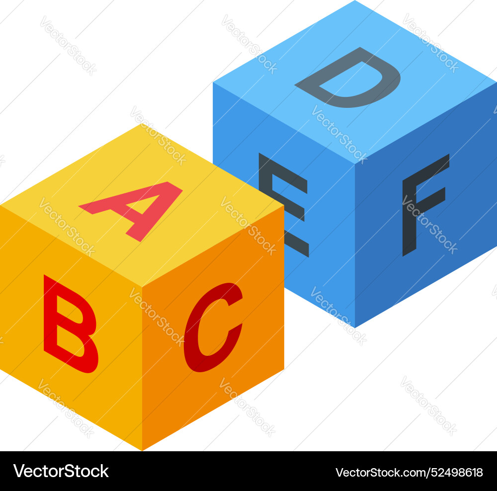 Colorful toy blocks representing the concept Vector Image