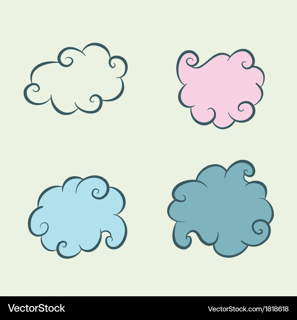Four clouds Royalty Free Vector Image - VectorStock