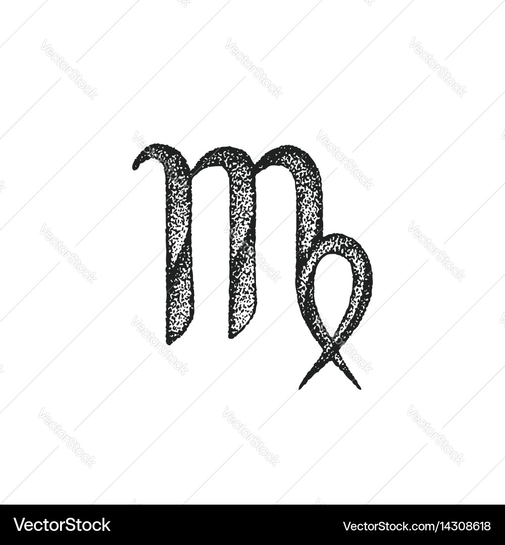 Hand drawn virgo zodiac sign Royalty Free Vector Image