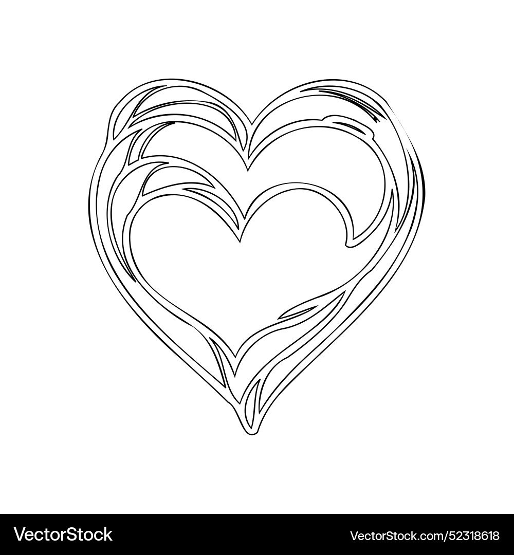 Love valentine outline sketch Royalty Free Vector Image