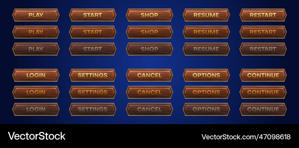 Medieval ui game button frame sprite for animation