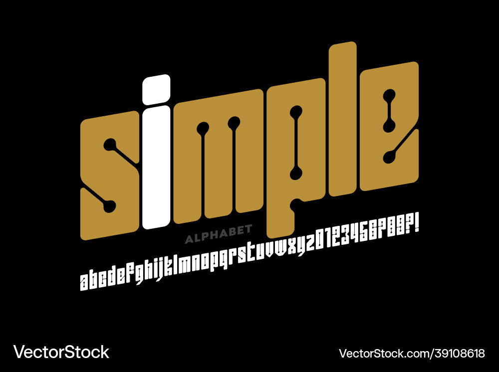 Modern lowercase font Royalty Free Vector Image
