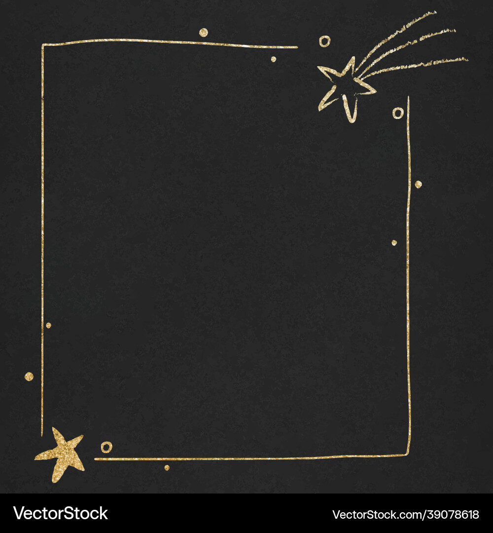 Space star border for kids Royalty Free Vector Image