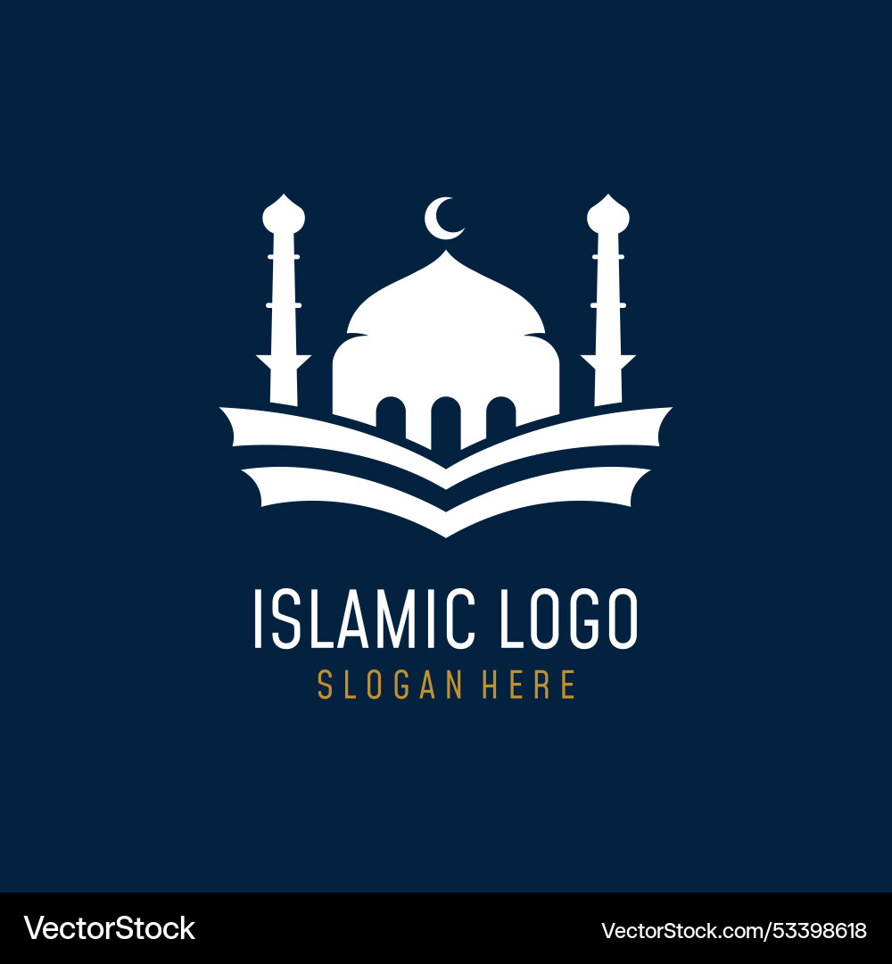 Uniquemodern and creative luxury mosque logo Vector Image