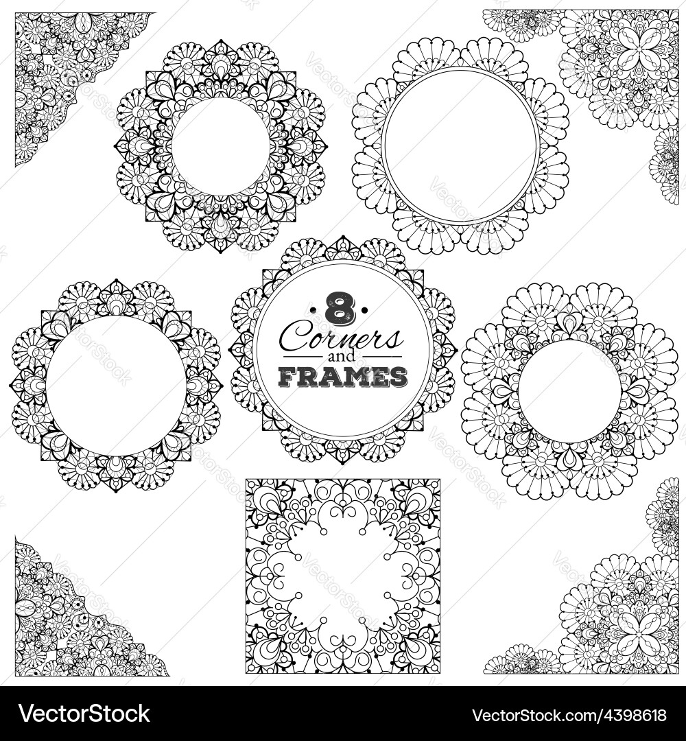 Vintage Lace Frame Set Royalty Free Vector Image