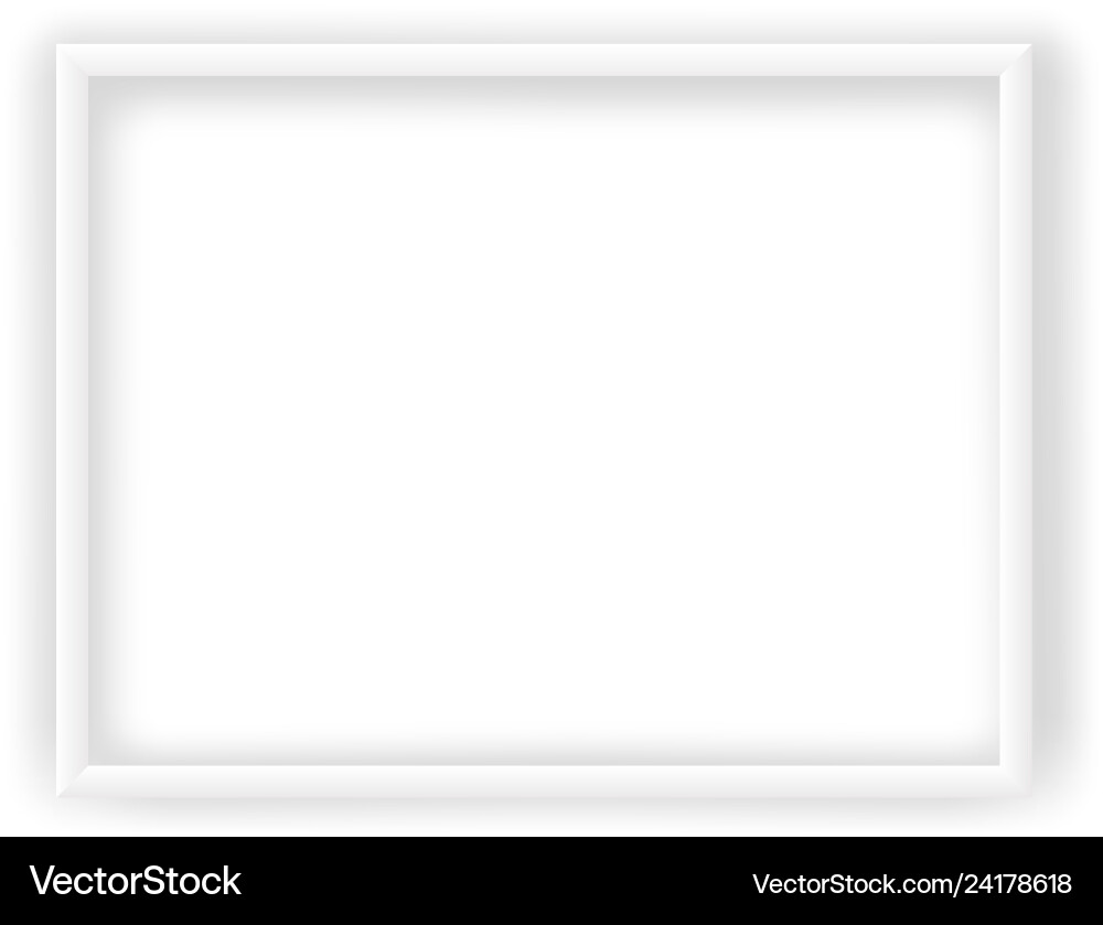White Picture Frame on White Background Royalty Free Vector
