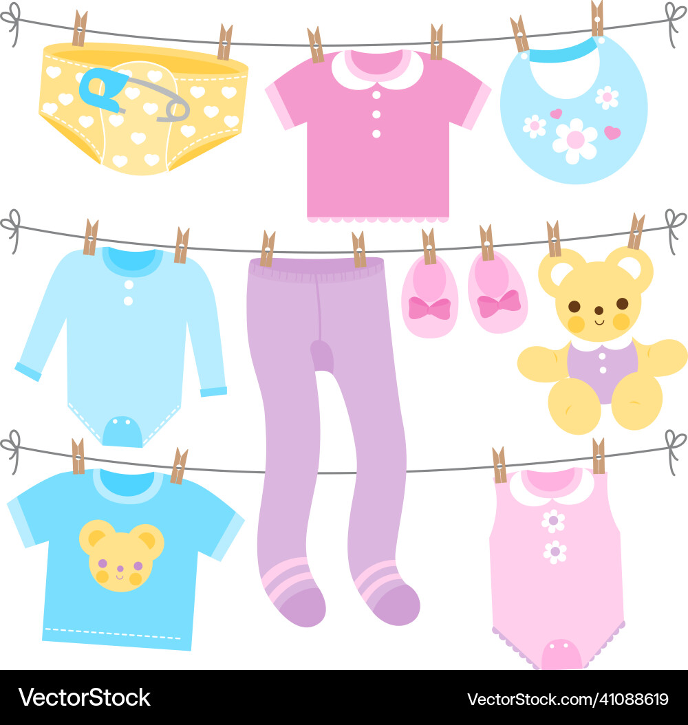 Baby clothes Royalty Free Vector Image - VectorStock