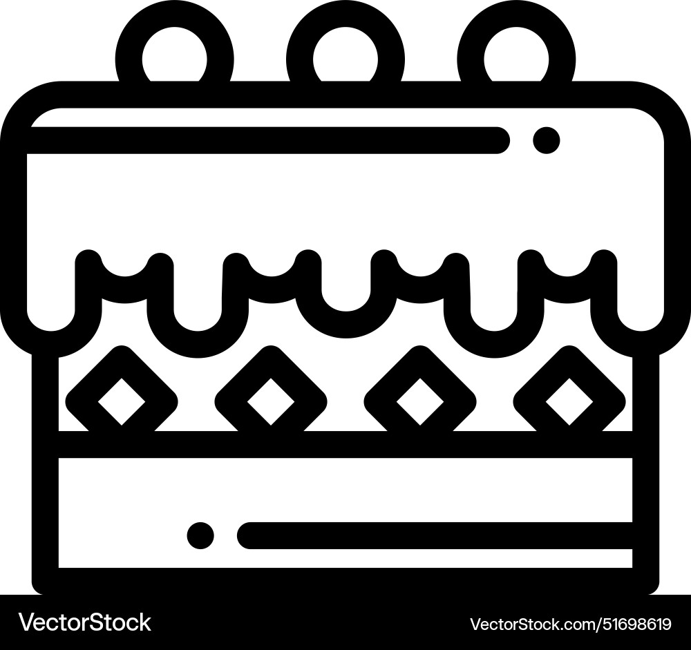 Cake icon thin linear style design isolated Vector Image