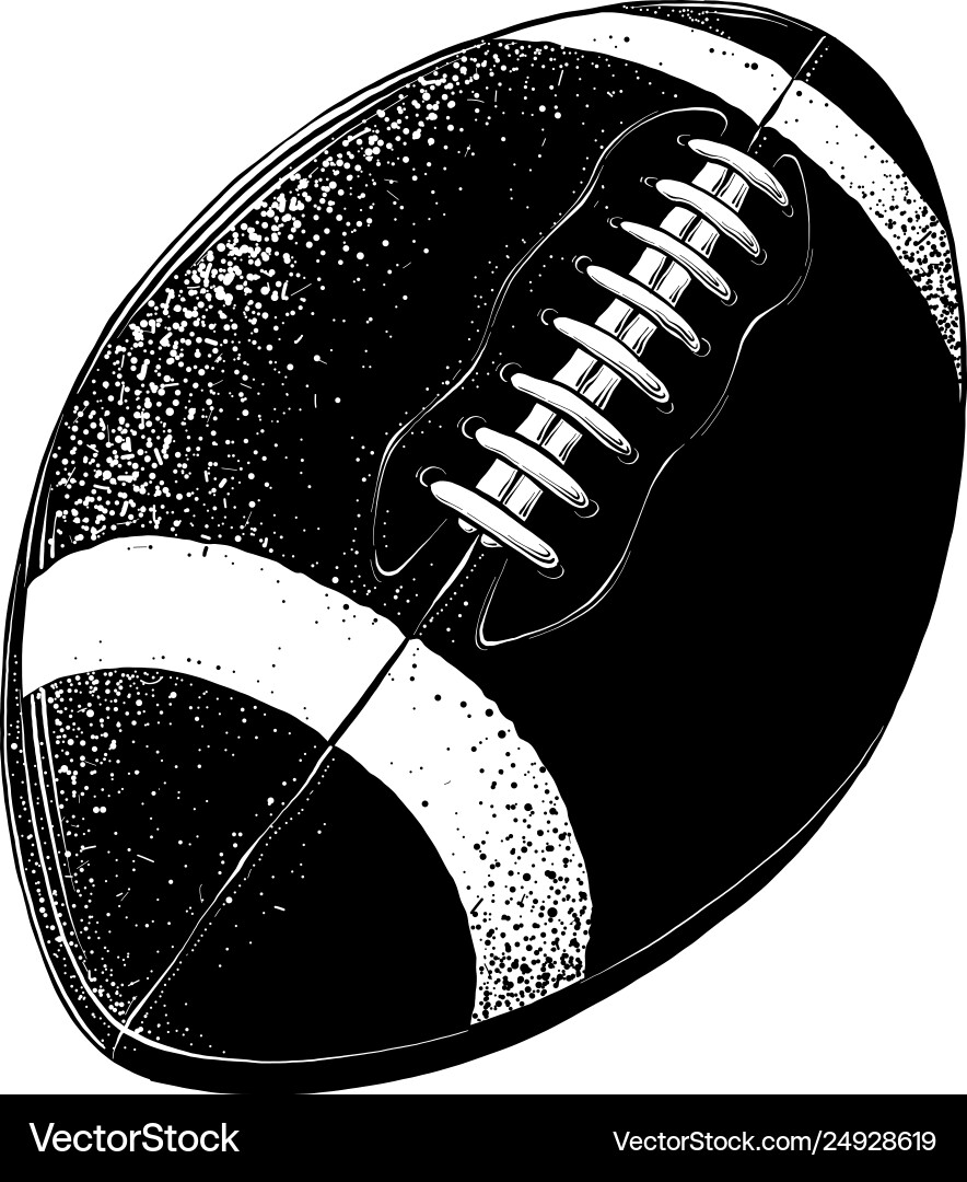 Drawing rugby ball in black color Royalty Free Vector Image