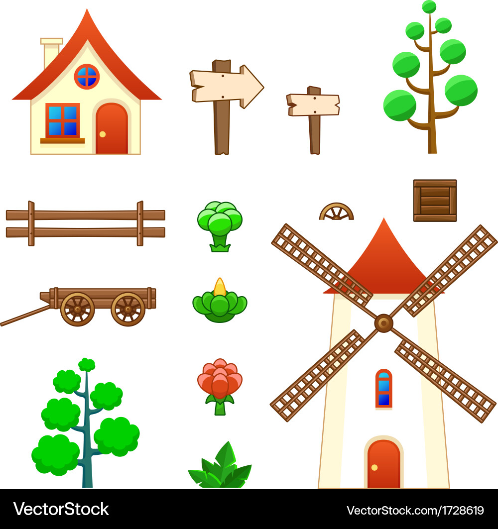 Farm assets Royalty Free Vector Image - VectorStock