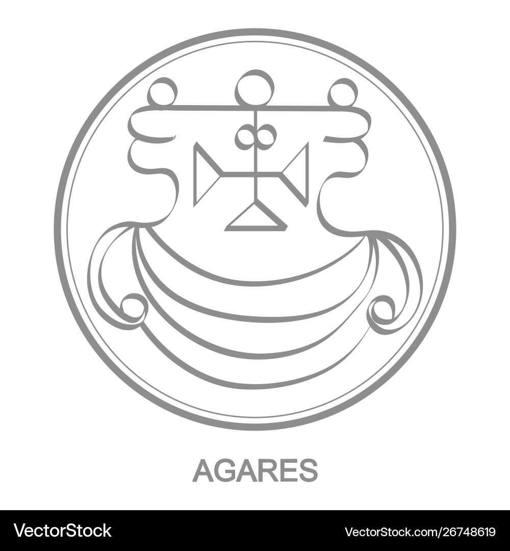Icon with symbol demon agares Royalty Free Vector Image