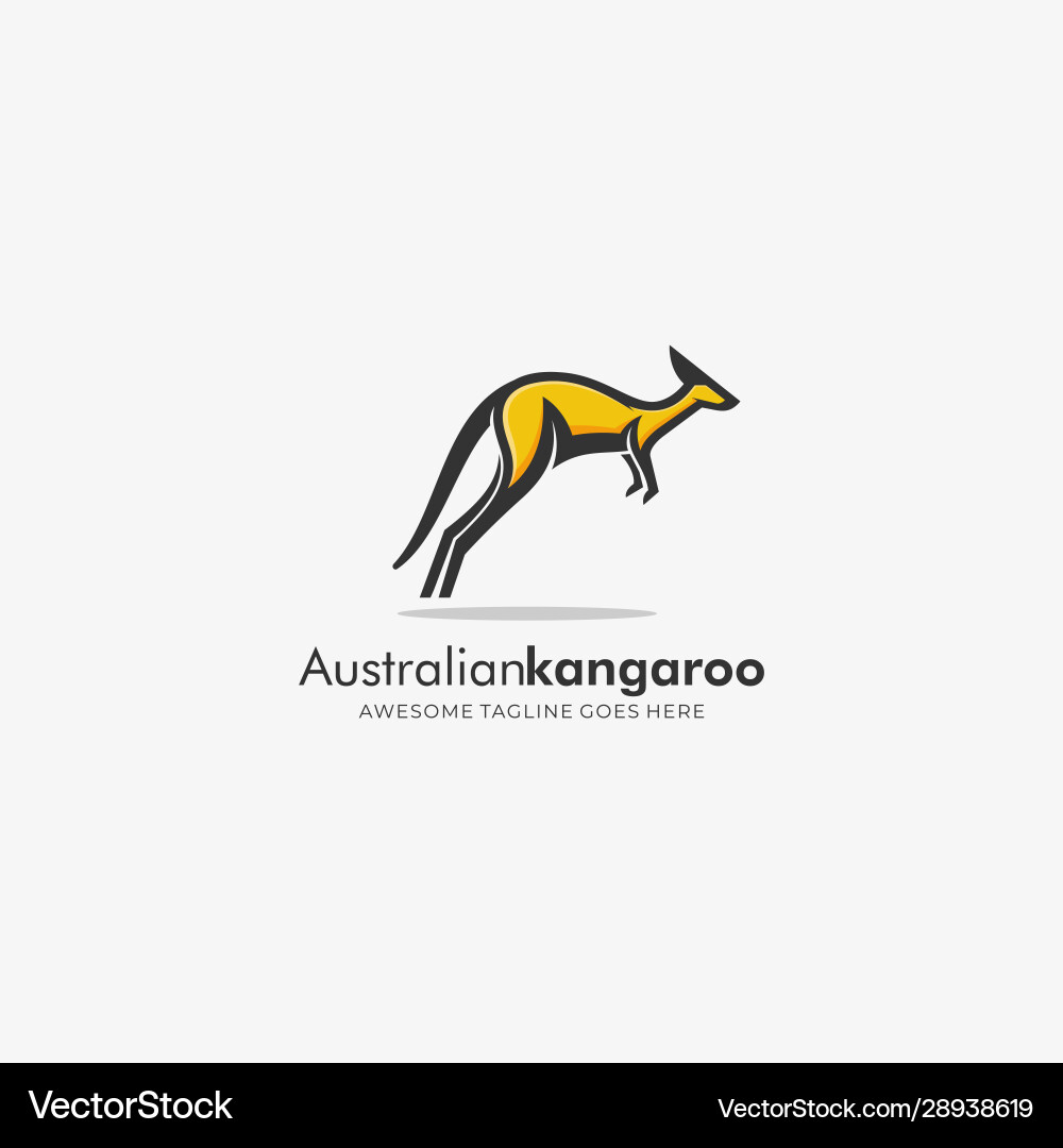 Logo australian kangaroo mascot cartoon Royalty Free Vector
