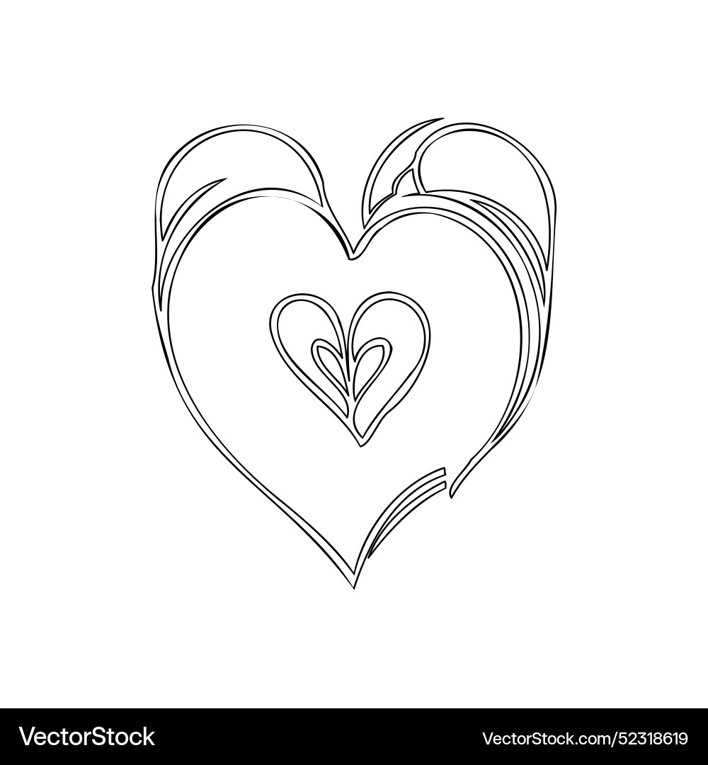 Love valentine outline sketch Royalty Free Vector Image