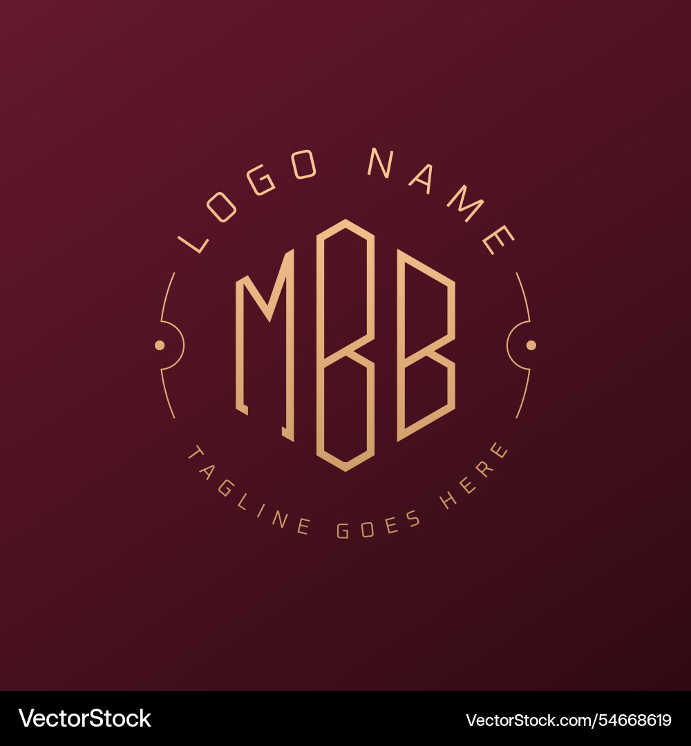 Luxury mbb logo design elegant letter – Royalty-Free Vector | VectorStock