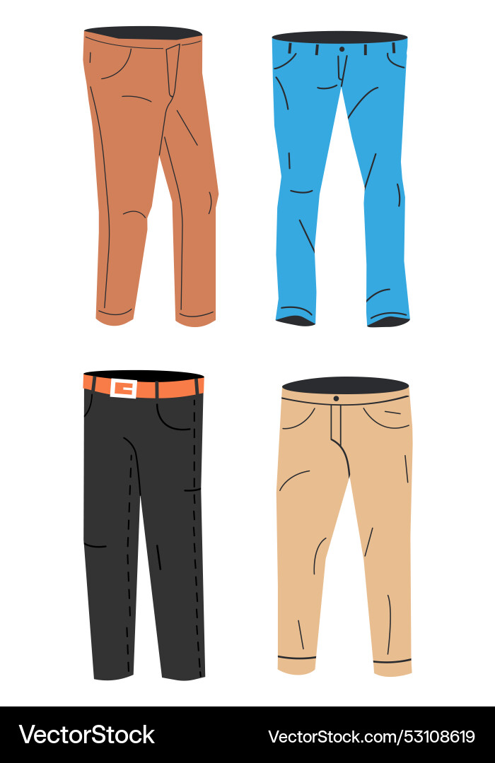 Male jeans models collection Royalty Free Vector Image