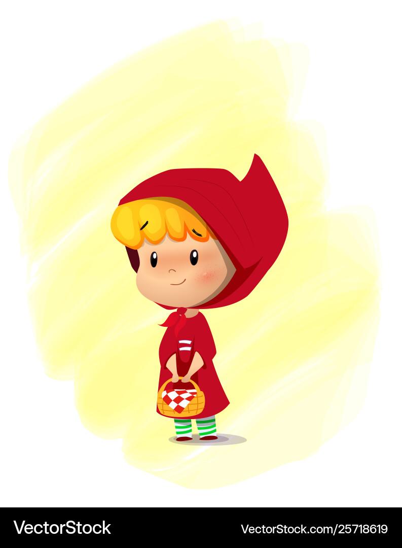 Red hat cartoon girl Royalty Free Vector Image