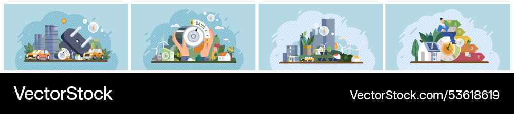 Renewable energy sources solar wind and eco Vector Image