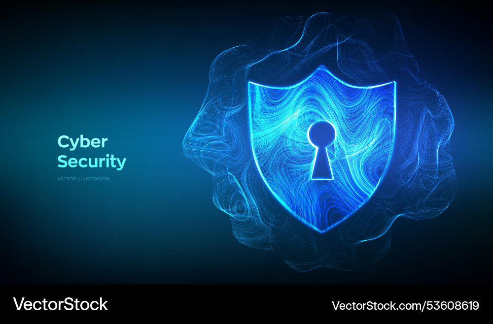 Security shield cyber security shield with Vector Image