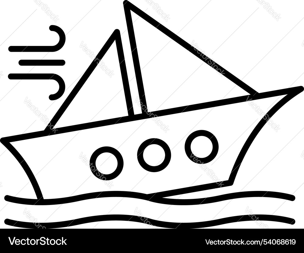 Shipwreck line icon design Royalty Free Vector Image