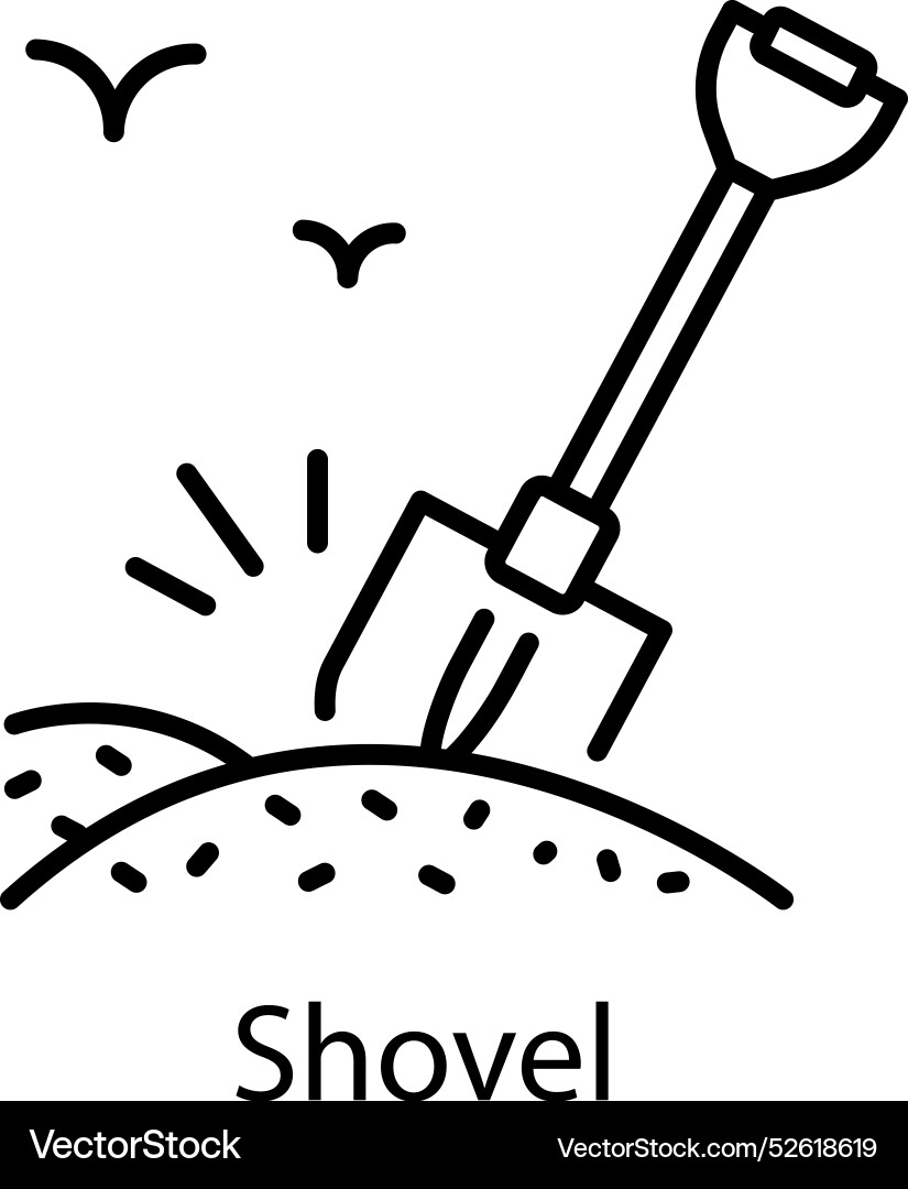 Shovel Royalty Free Vector Image - VectorStock