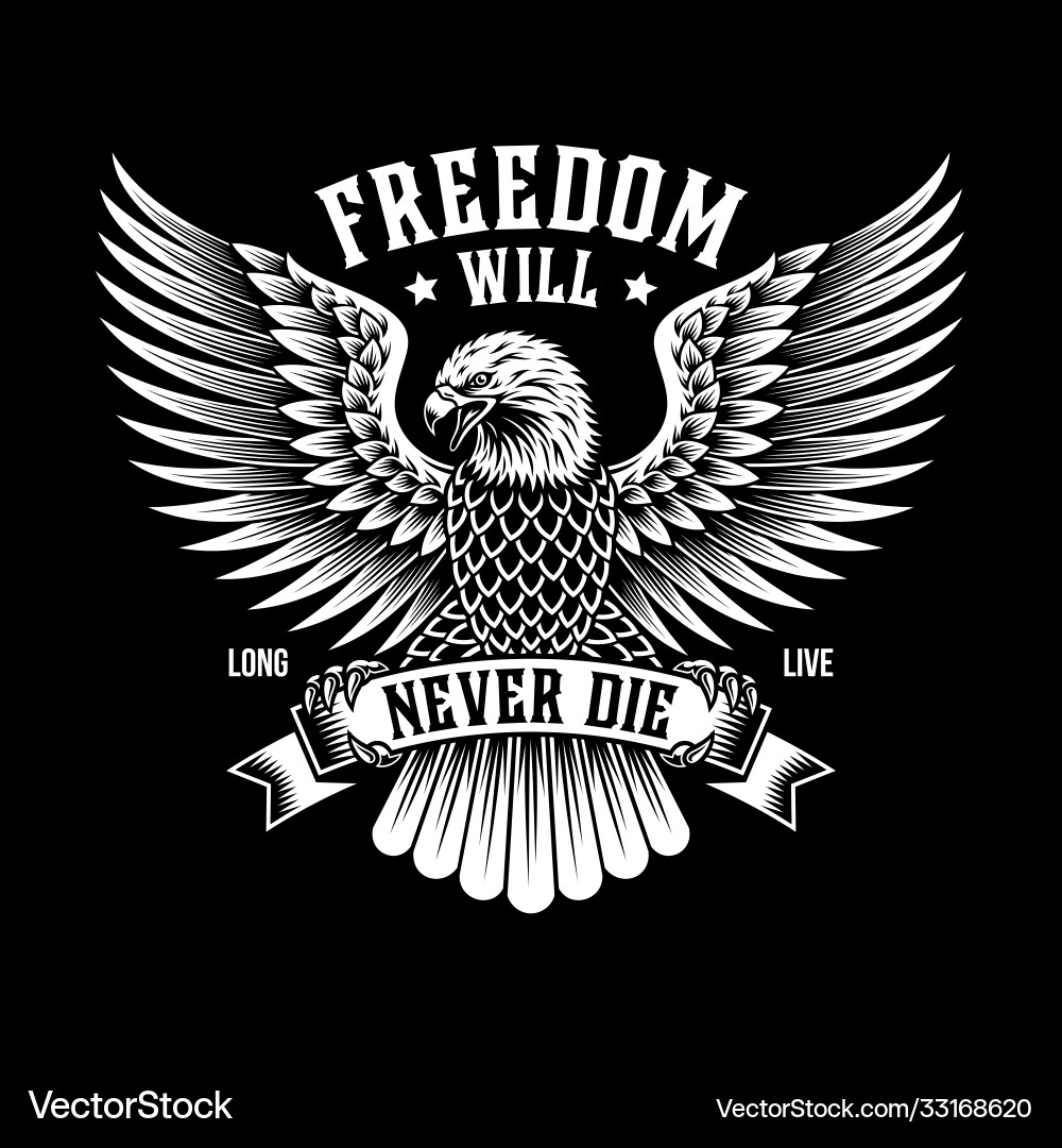 American eagle emblem on black Royalty Free Vector Image