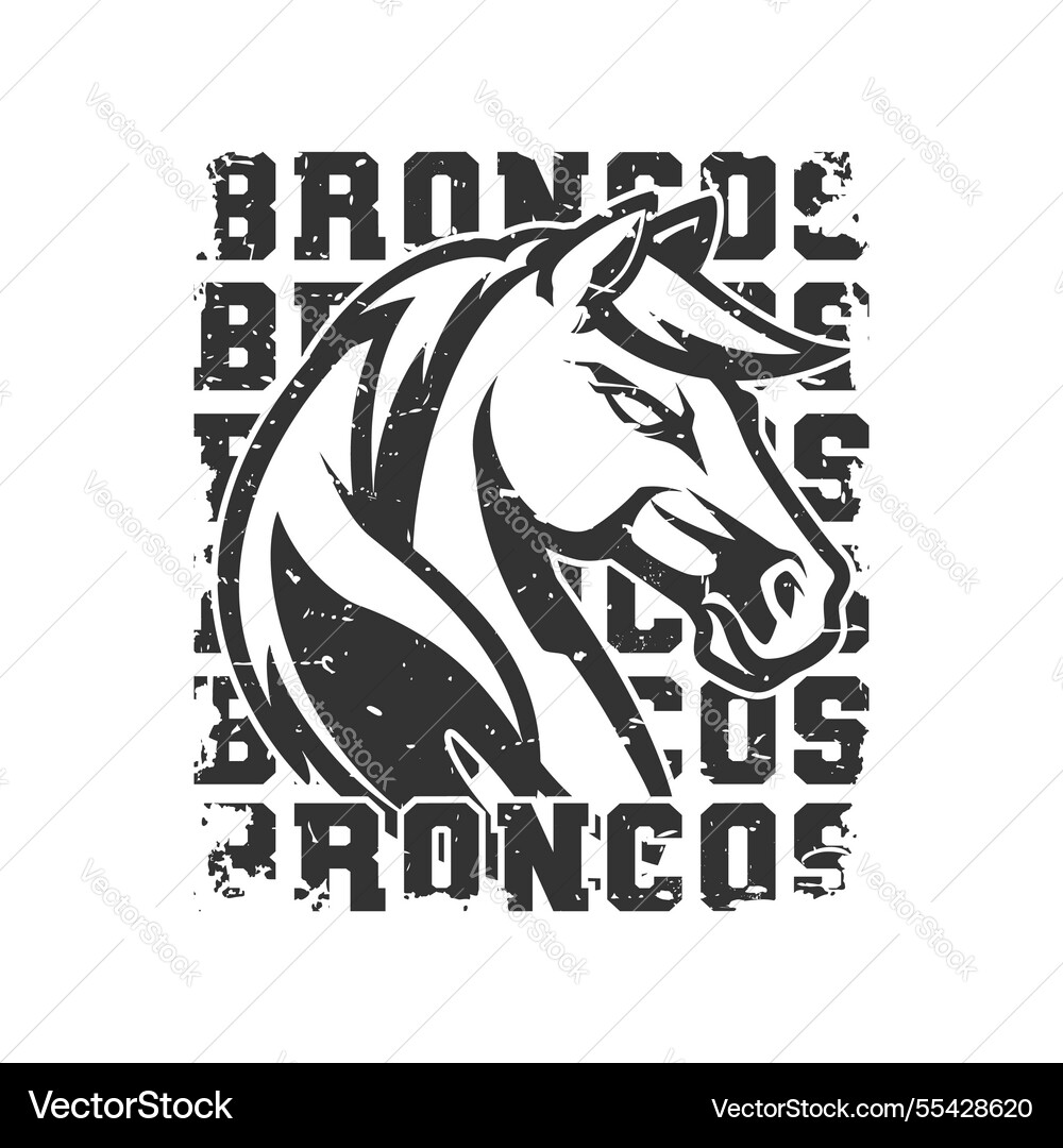 Broncos clip art design mascot Royalty Free Vector Image