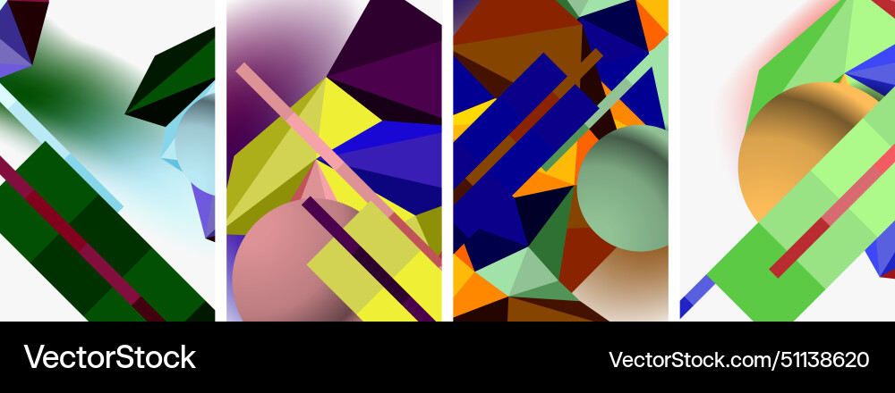 Colorful geometric shapes in varying sizes Vector Image