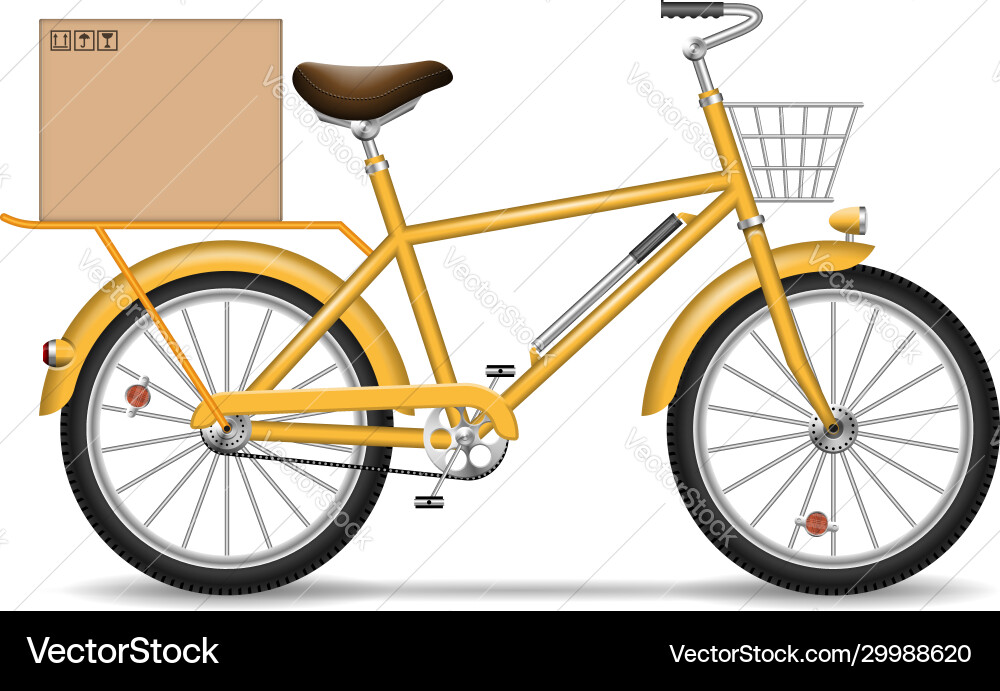 Delivery Bicycle with Box Royalty Free Vector Image