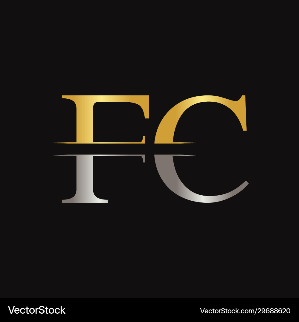 Fc letter type logo design template abstract Vector Image