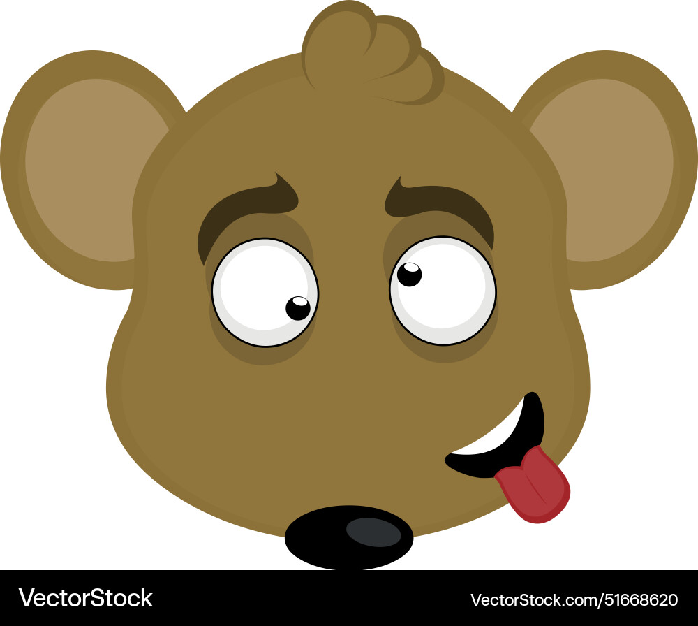 Head mouse crazy expression Royalty Free Vector Image
