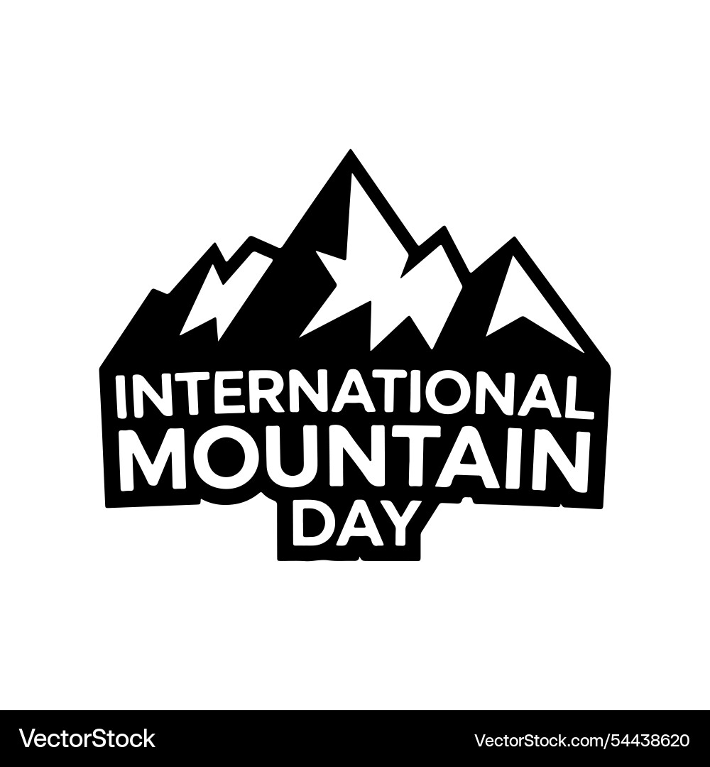 Mountain day typography silhouette Royalty Free Vector Image