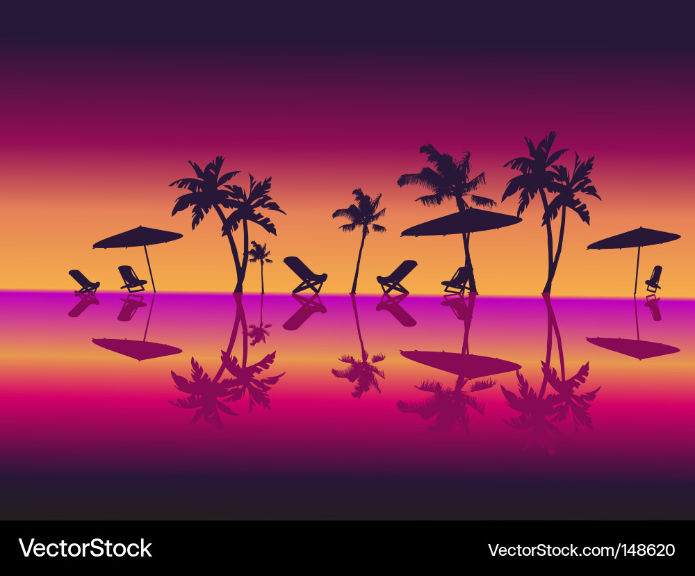 Night beach scene Royalty Free Vector Image - VectorStock