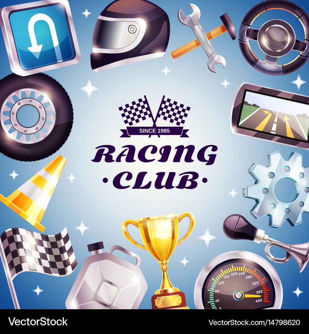 Racing club frame Royalty Free Vector Image - VectorStock