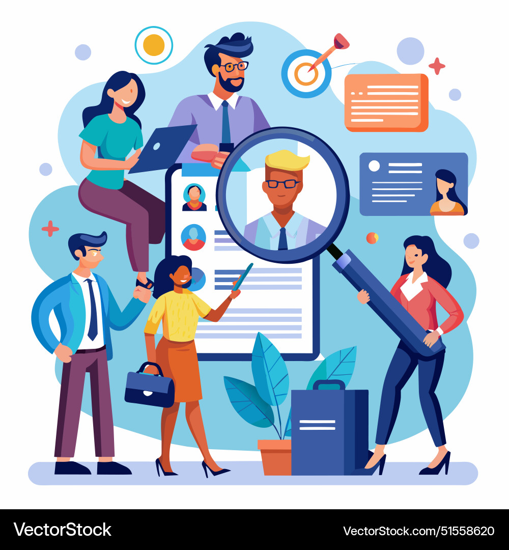 Recruitment hiring process to choose candidate Vector Image