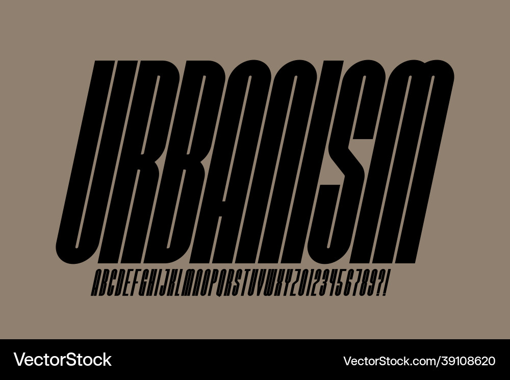 Super condensed style font Royalty Free Vector Image