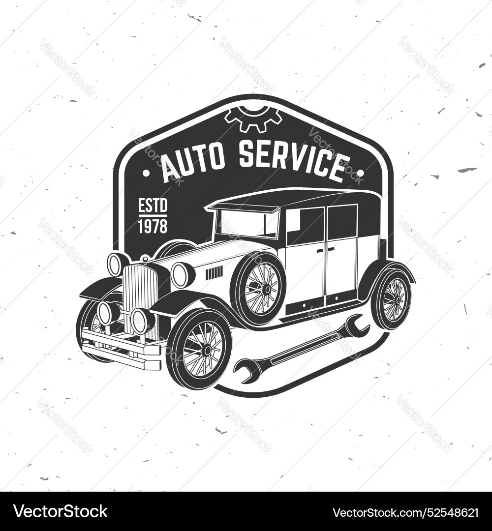 Auto service logo emblems badges and icons Vector Image