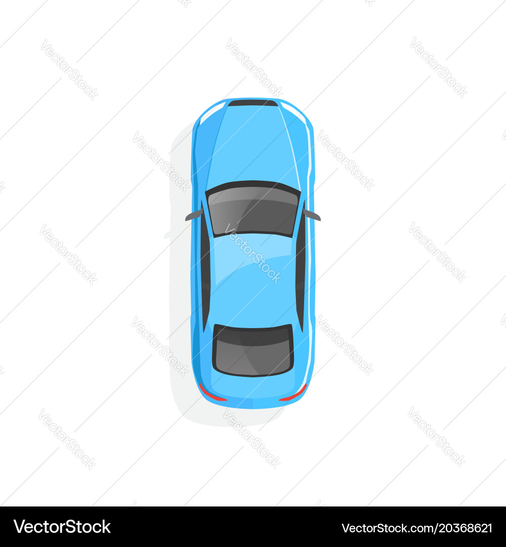 Blue car top view Royalty Free Vector Image - VectorStock