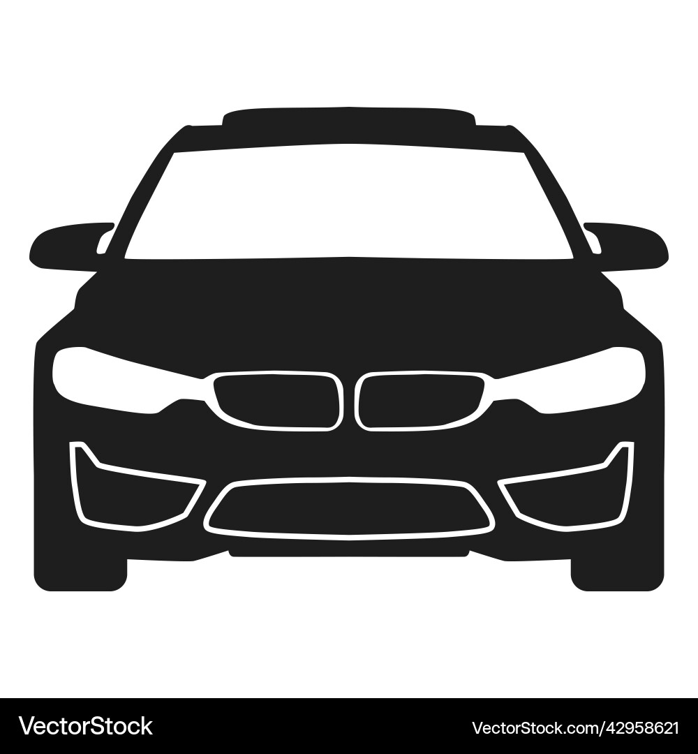 BMW Car Silhouette - Front View Royalty Free Vector Image
