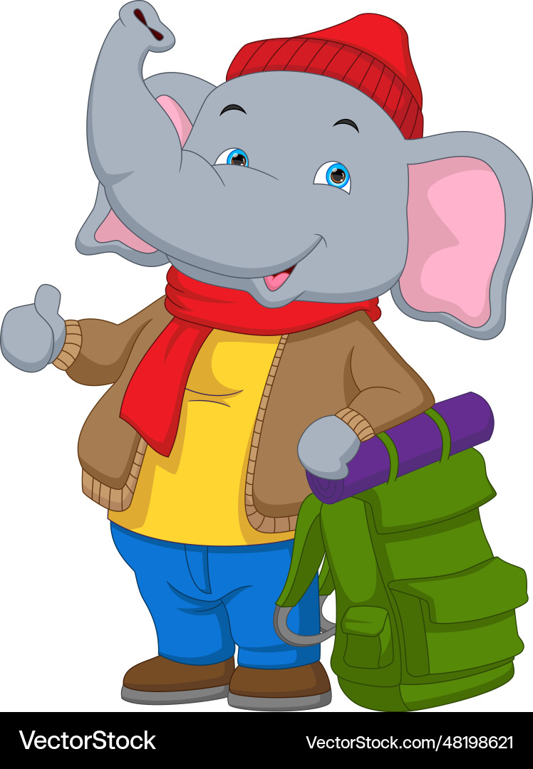 Cheerful Adventure Elephant Royalty Free Vector Image