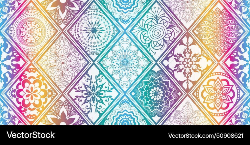 Hand drawn seamless rainbow pattern Royalty Free Vector