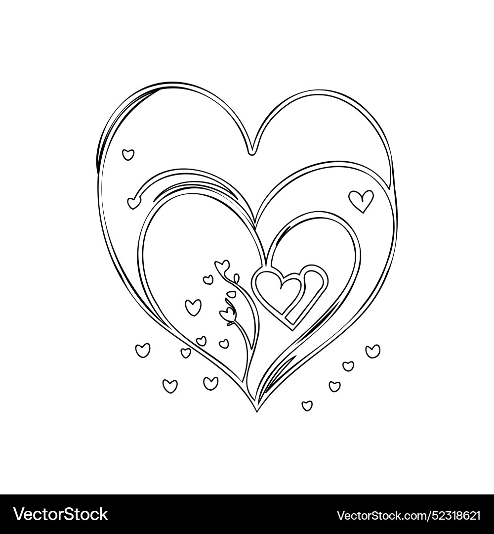 Love valentine outline sketch Royalty Free Vector Image