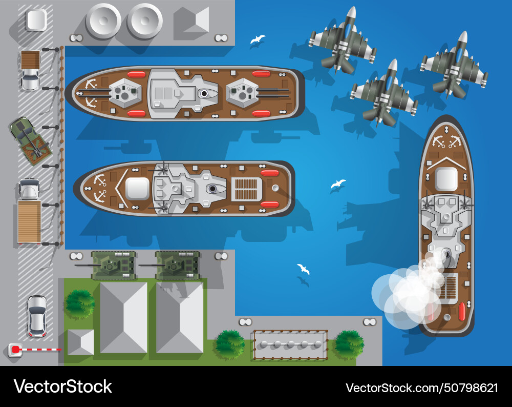 Military port Royalty Free Vector Image - VectorStock