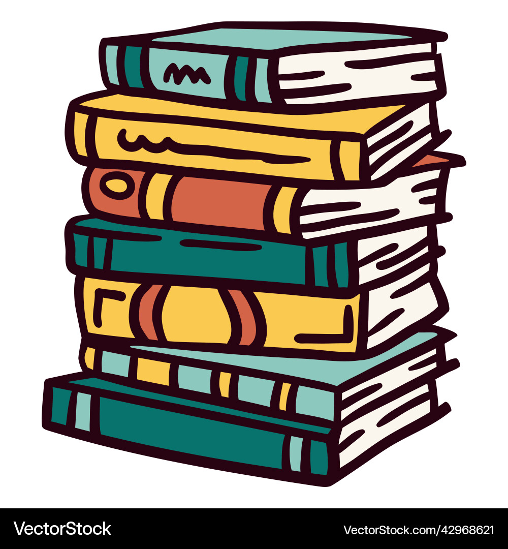 Pile of books Royalty Free Vector Image - VectorStock