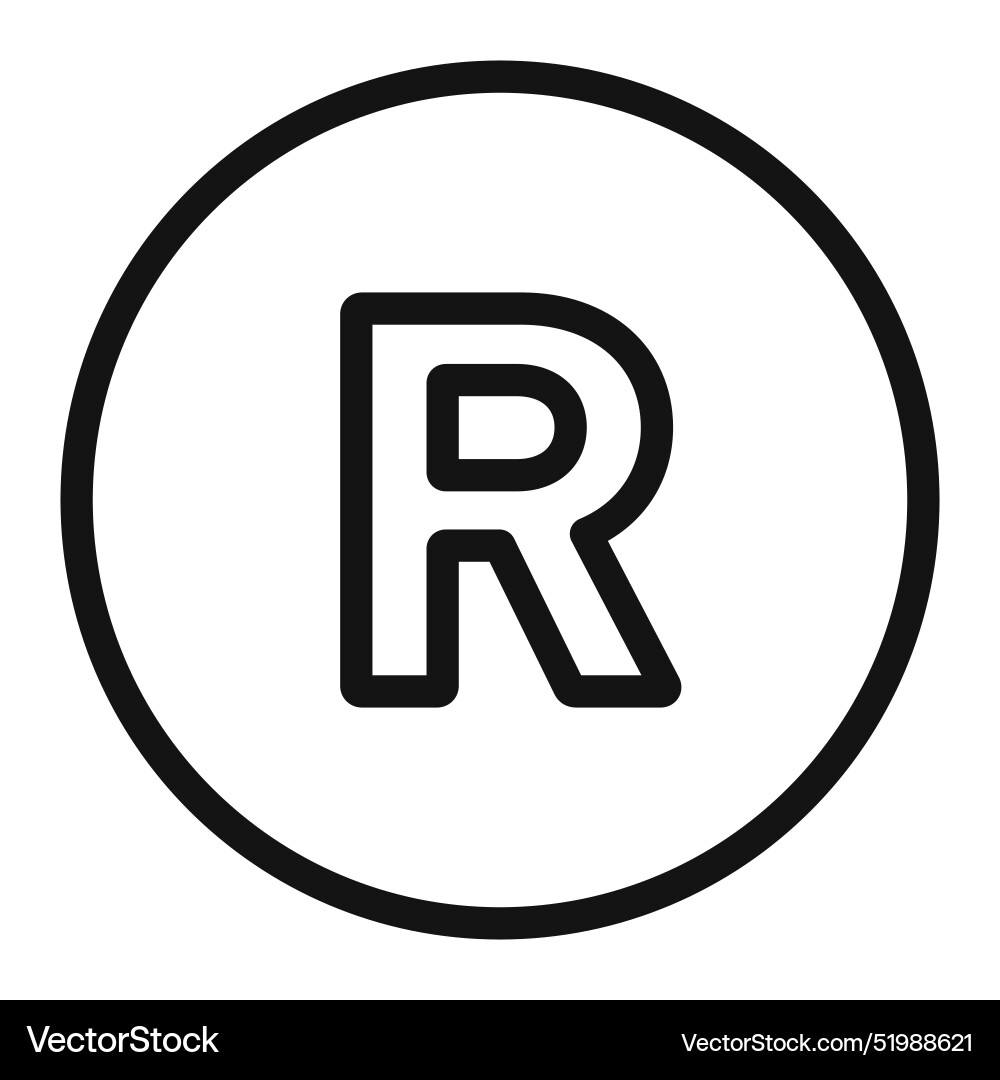 Trademark registered icon for brand protection Vector Image