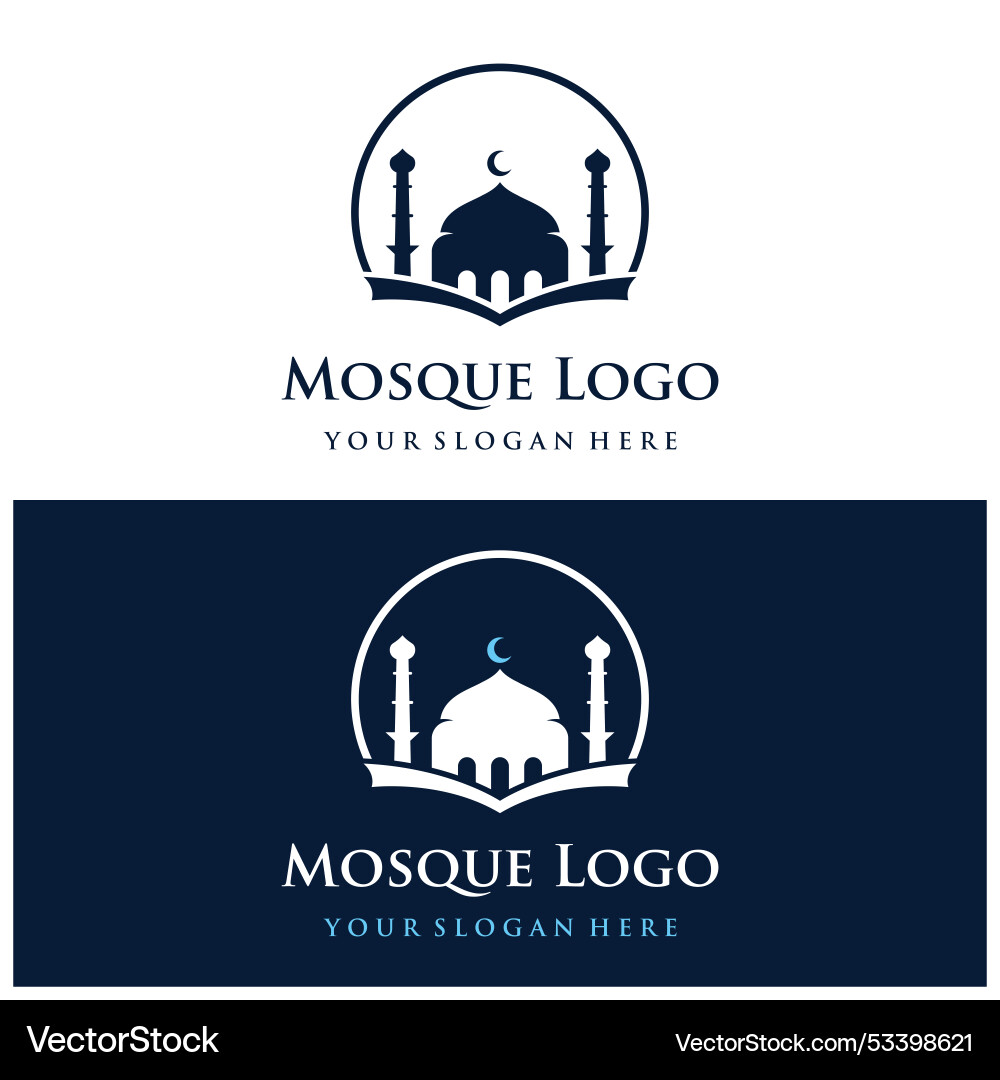 Uniquemodern and creative luxury mosque logo Vector Image