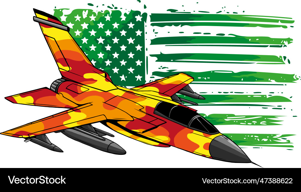 Cartoon military jet Royalty Free Vector Image
