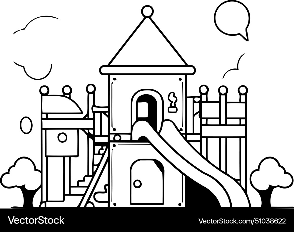 Colorful kids playground in flat style Royalty Free Vector