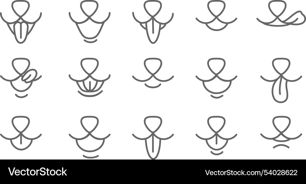 Dogs mouth icon set Royalty Free Vector Image - VectorStock