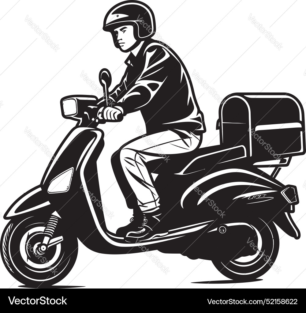 Euphoric express smiling delivery man icon Vector Image