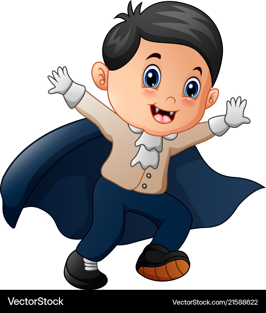 Funny cartoon little vampire Royalty Free Vector Image